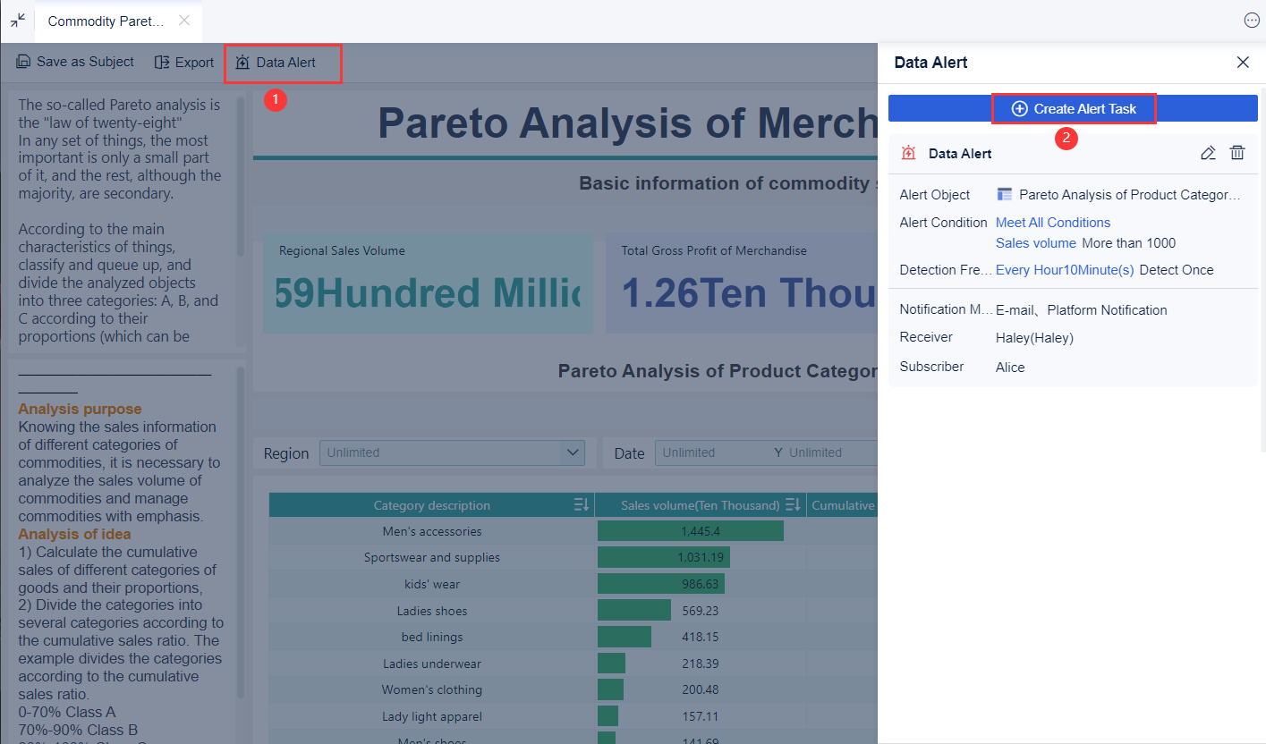 Data Alert Plugin Example- FineBI Help Document