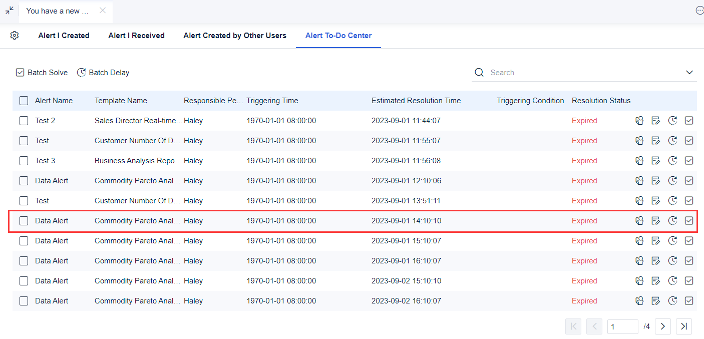 Data Alert Plugin Example- FineBI Help Document