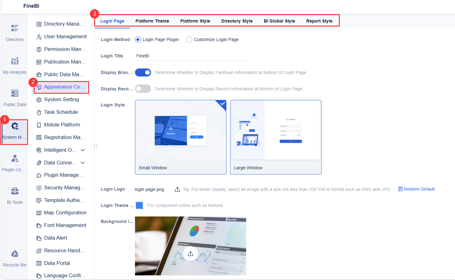 Appearance Configuration- FineBI Help Document