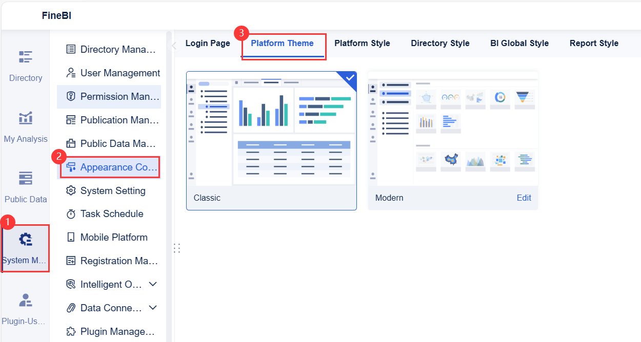 Platform Theme- FineBI Document