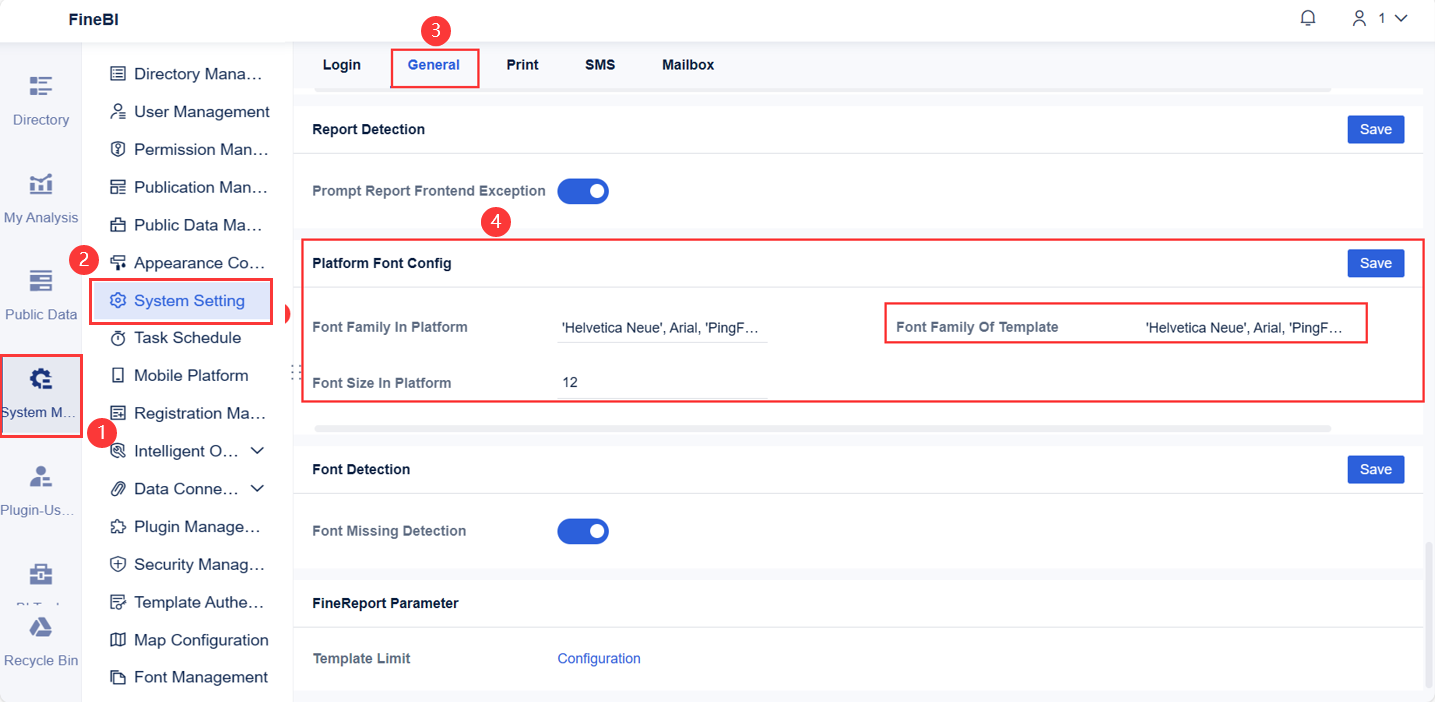 Platform Font Configuration- FineBI Help Document