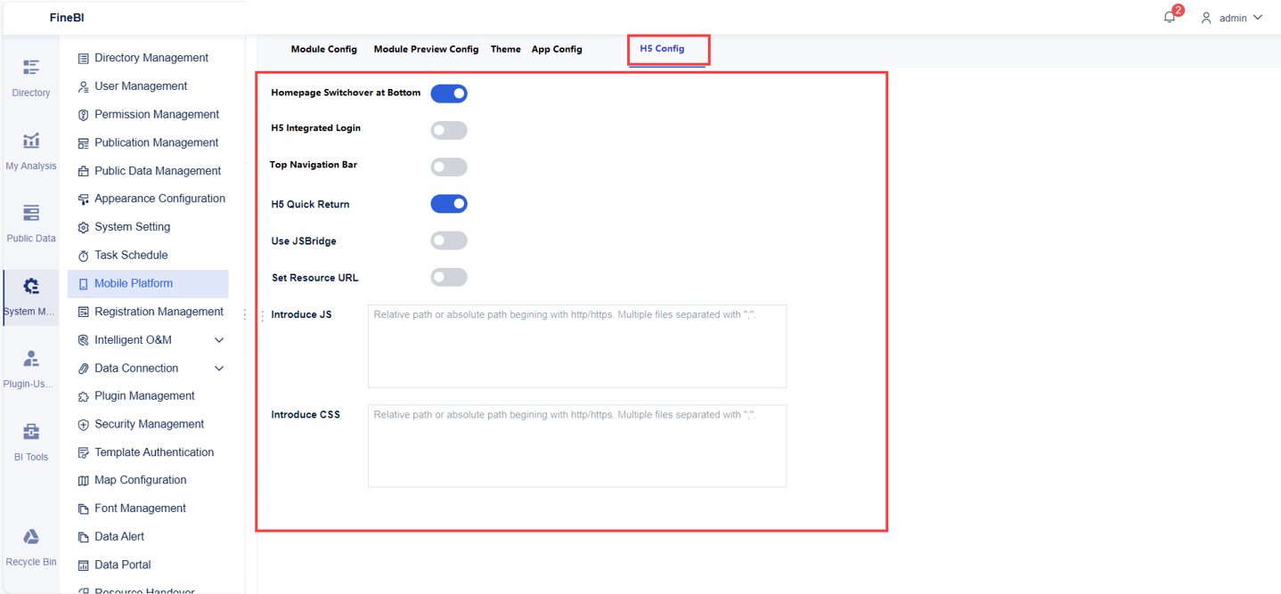 Mobile Platform- FineBI Help Document