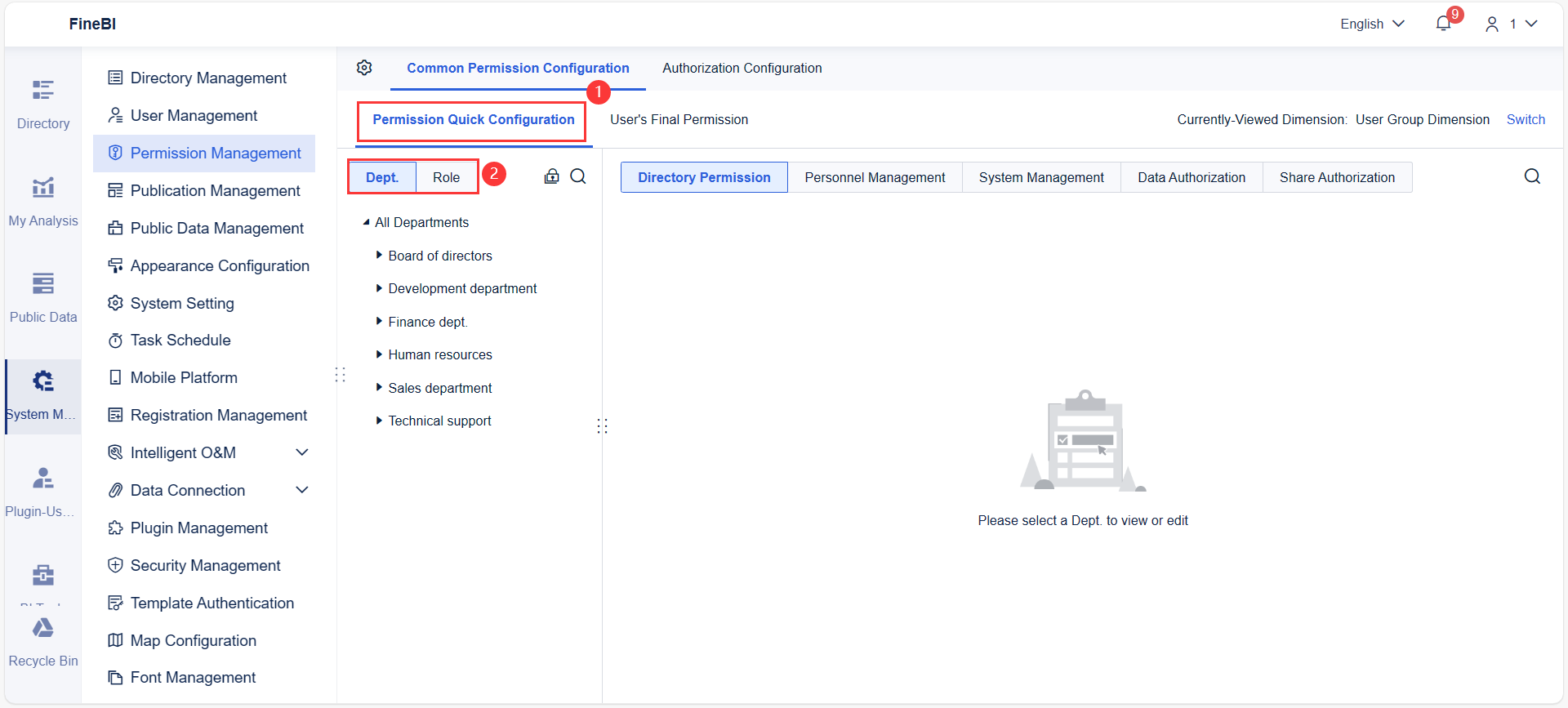 Permission- FineBI Document