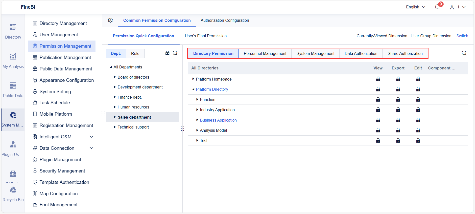 Permission- FineBI Document