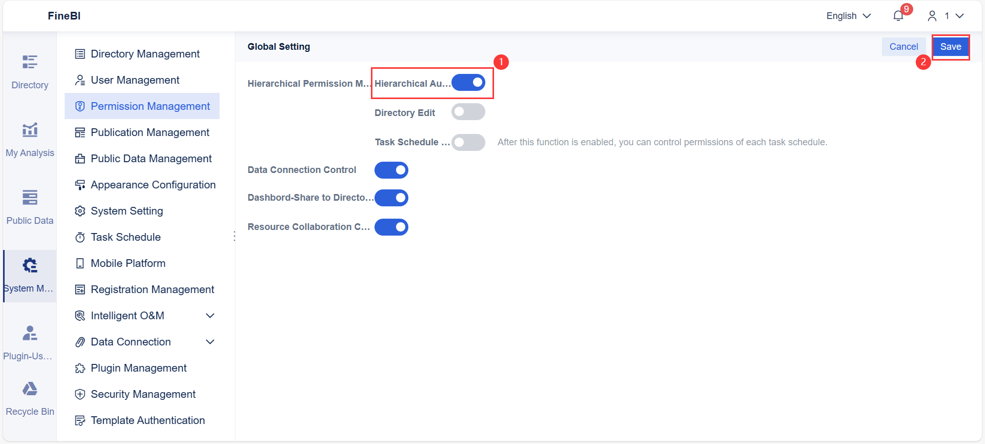 Permission- FineBI Document