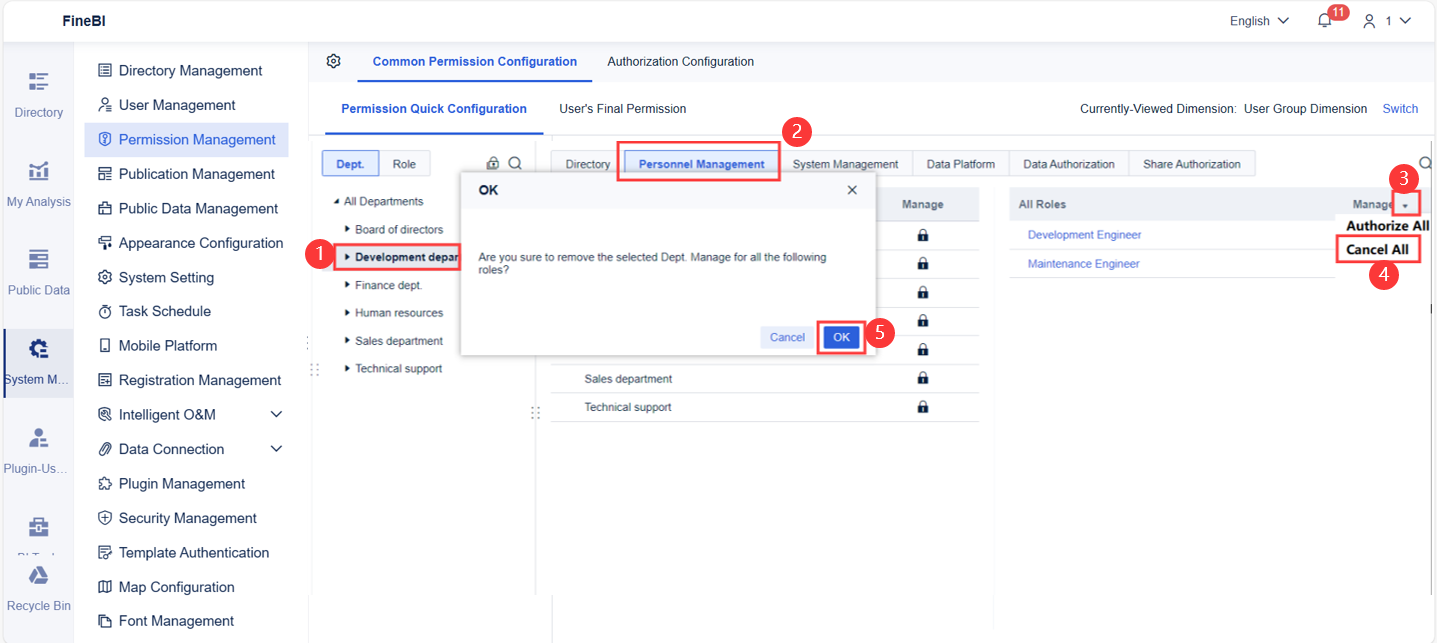 Authorizing Roles in Batch Plugin- FineBI Help Document