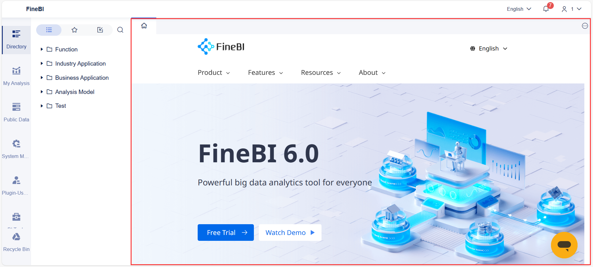 Homepage Management- FineBI Help Document