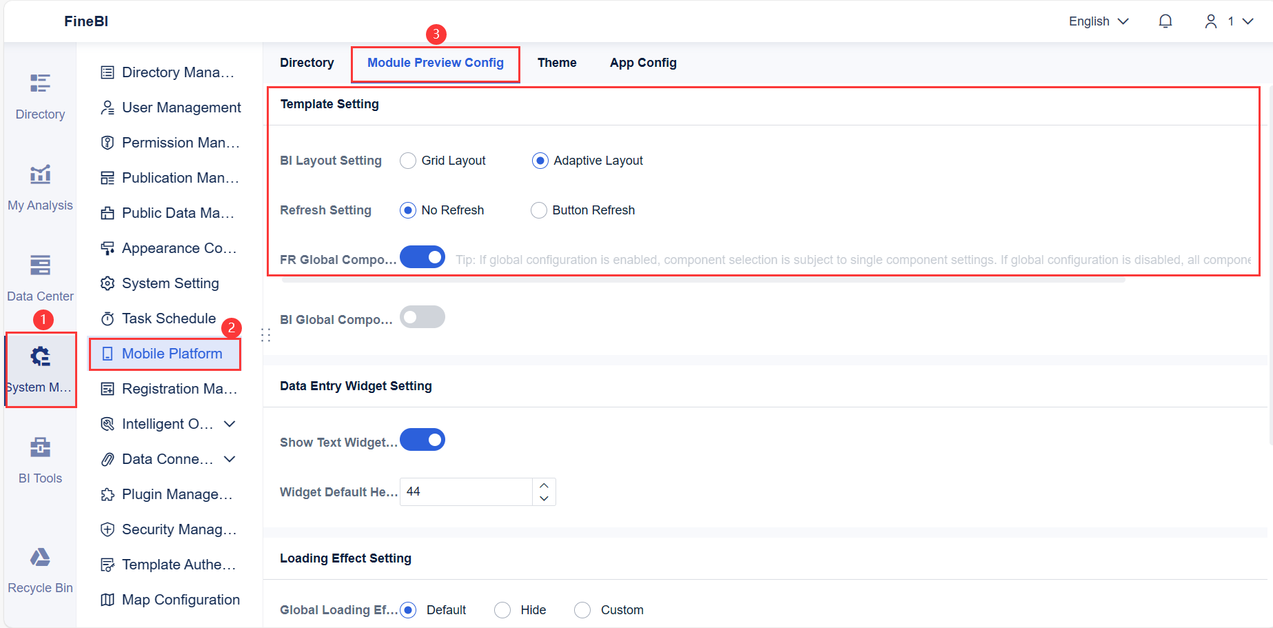 Template Setting- FineBI Help Document