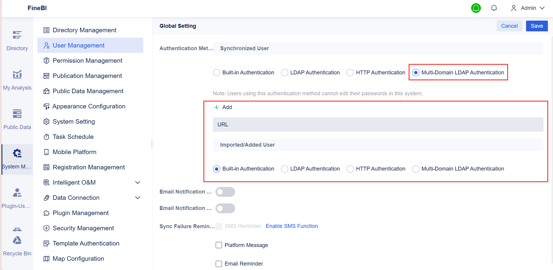 Multi-Domain LDAP Authentication (Enhanced) Plugin- FineBI Document