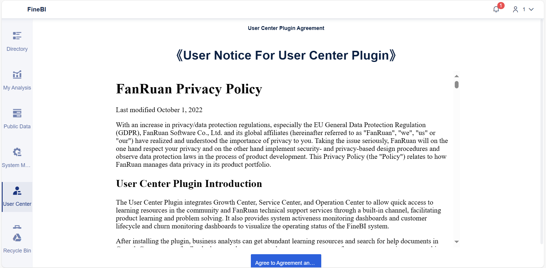 User Center Plugin Installation Instruction- FineBI Help Document
