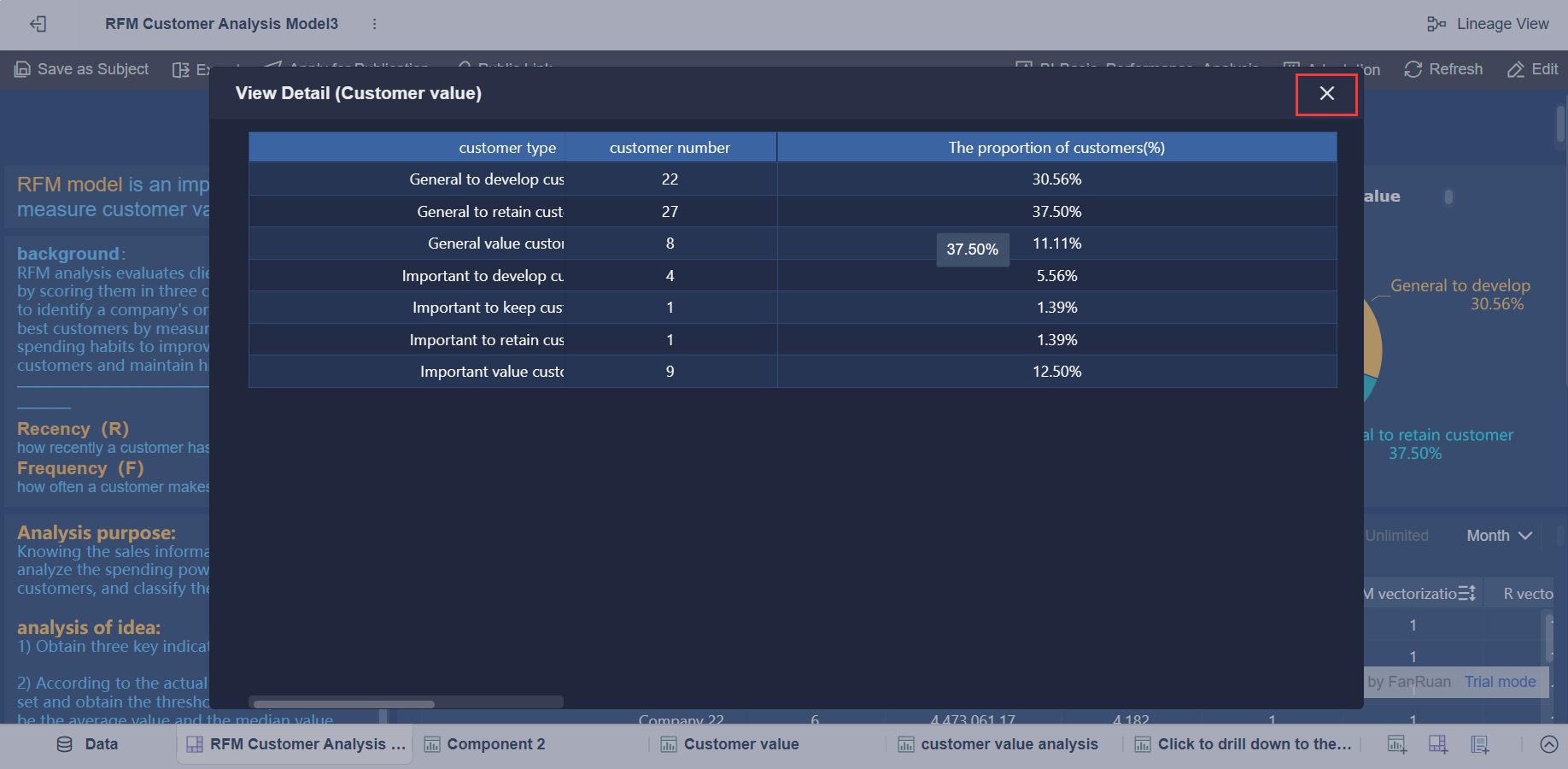 Viewing Component Details- FineBI Help Document