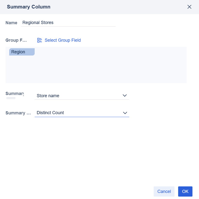 Adding a Summary Column- FineBI Help Document