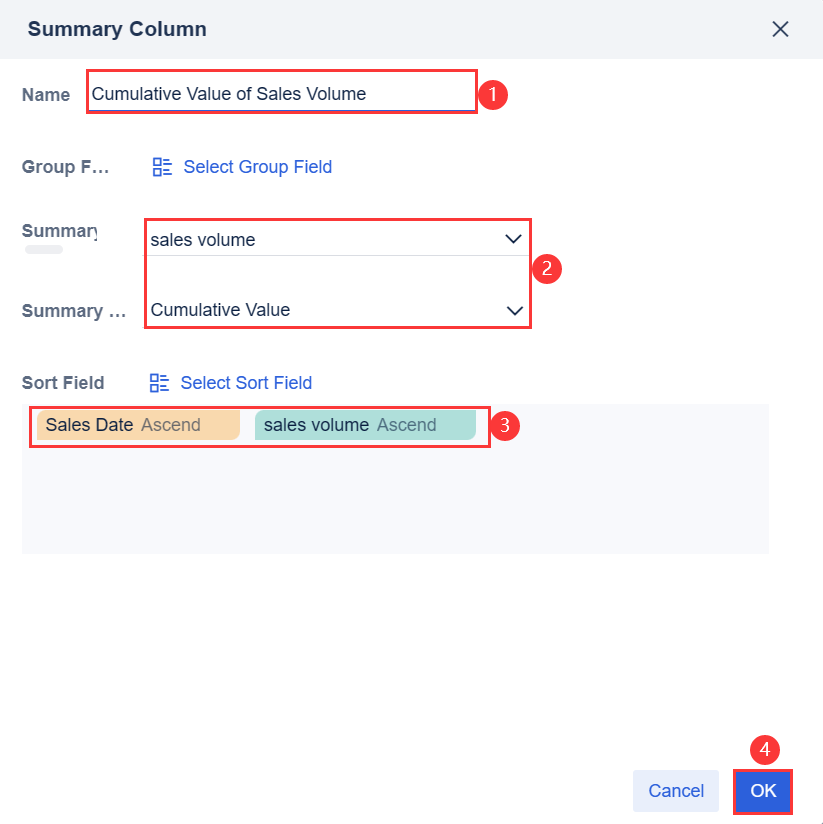 Adding a Summary Column- FineBI Help Document