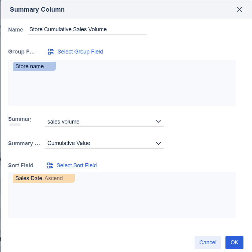 Adding a Summary Column- FineBI Help Document