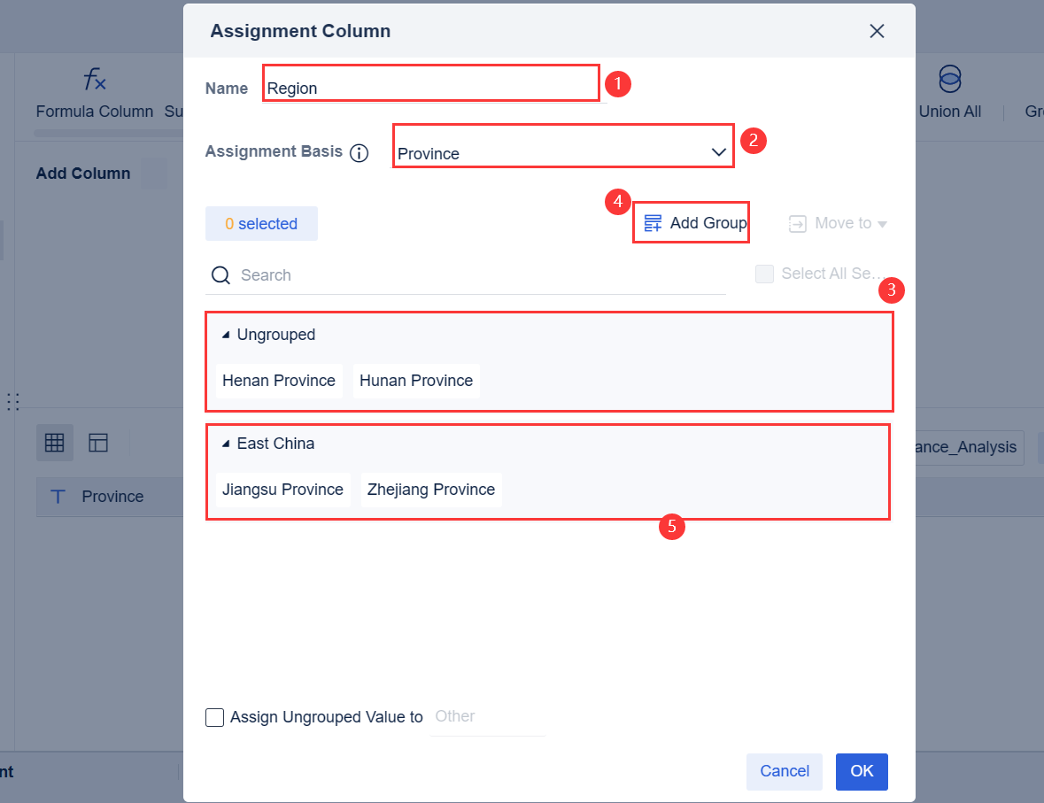 Adding an Assignment Column- FineBI Help Document