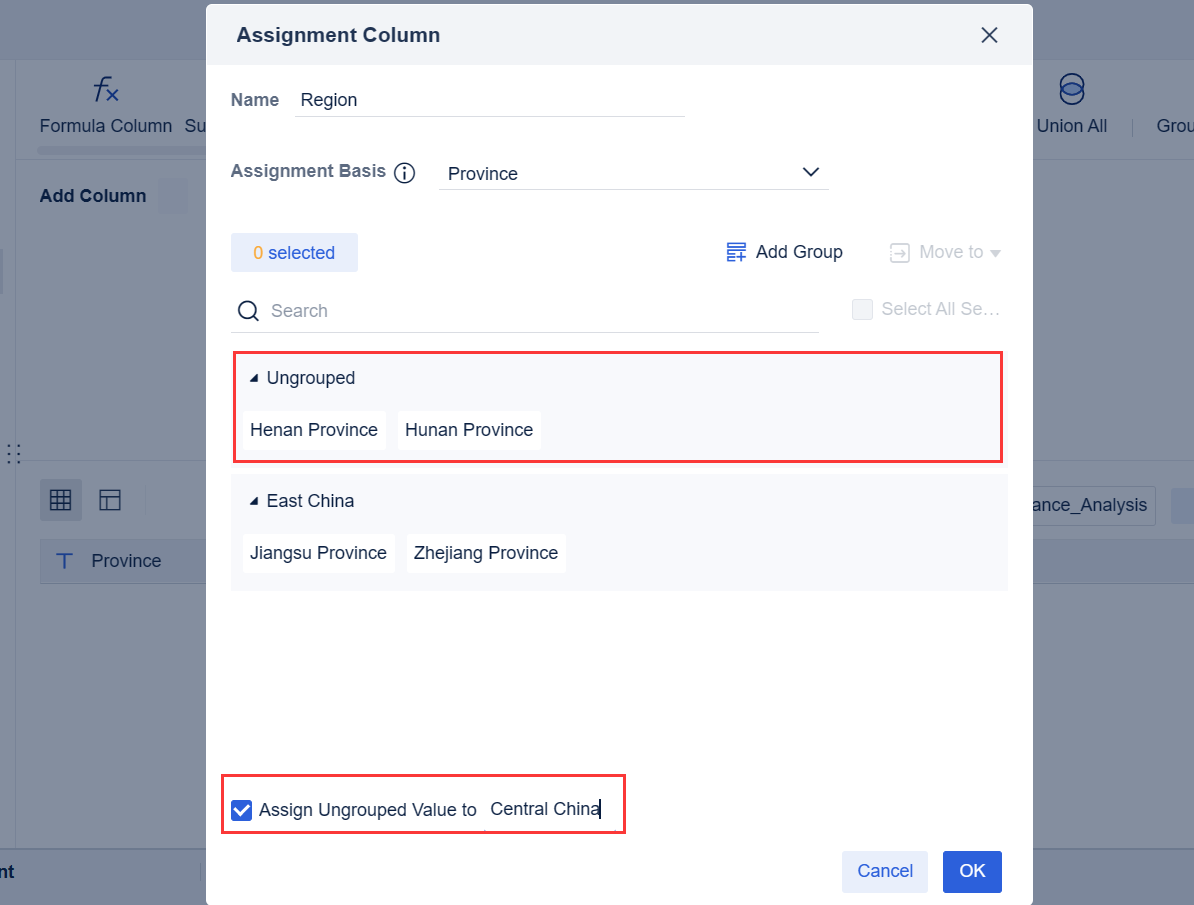 Adding an Assignment Column- FineBI Help Document