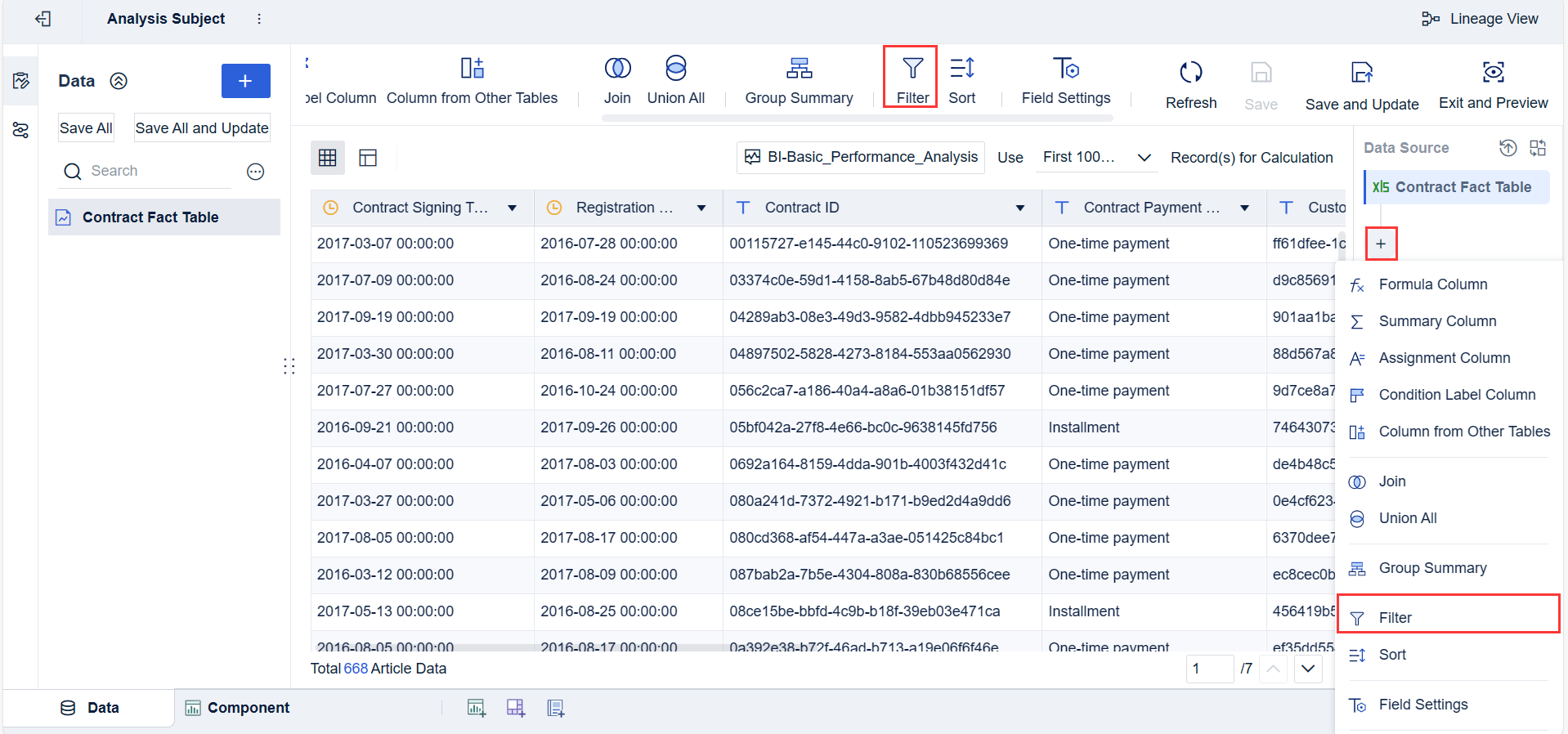 Filter- FineBI Document