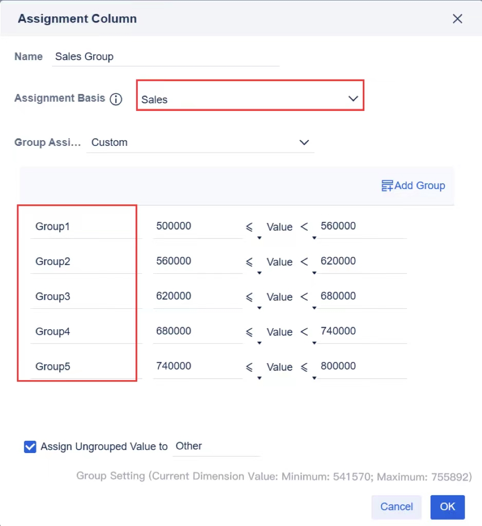 Adding an Assignment Column- FineBI Help Document