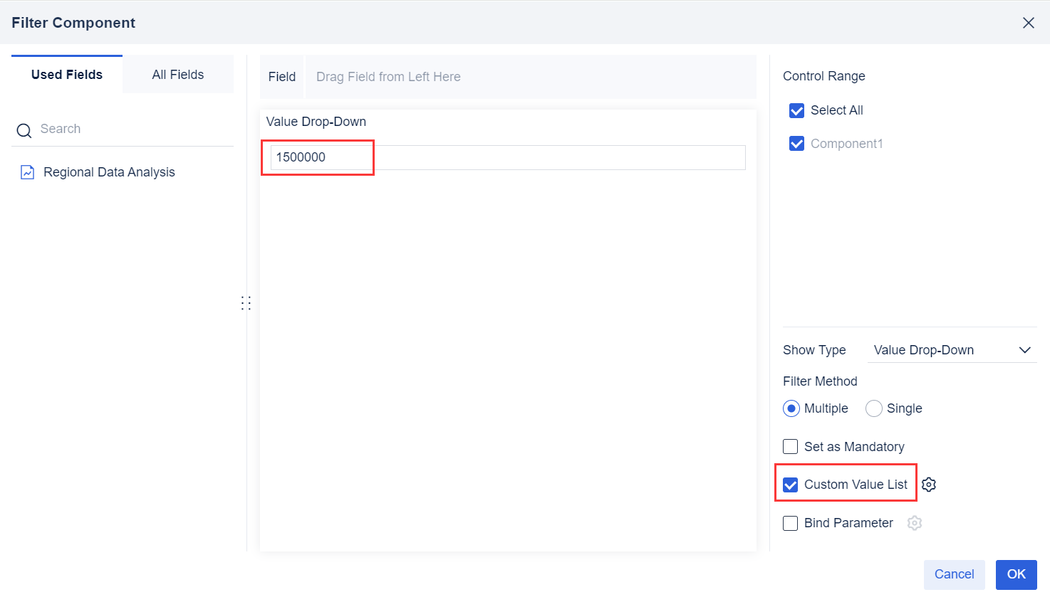 Dynamic Control of Result Values Through Parameters in Calculation Fields- FineBI Help Document