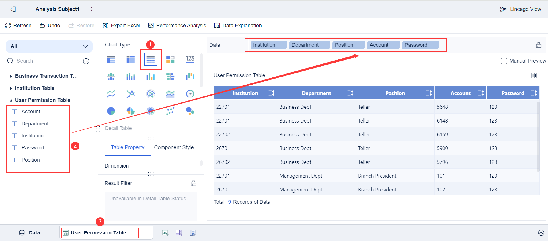 Filter Component Controlling Multiple Components Through Associations- FineBI Help Document