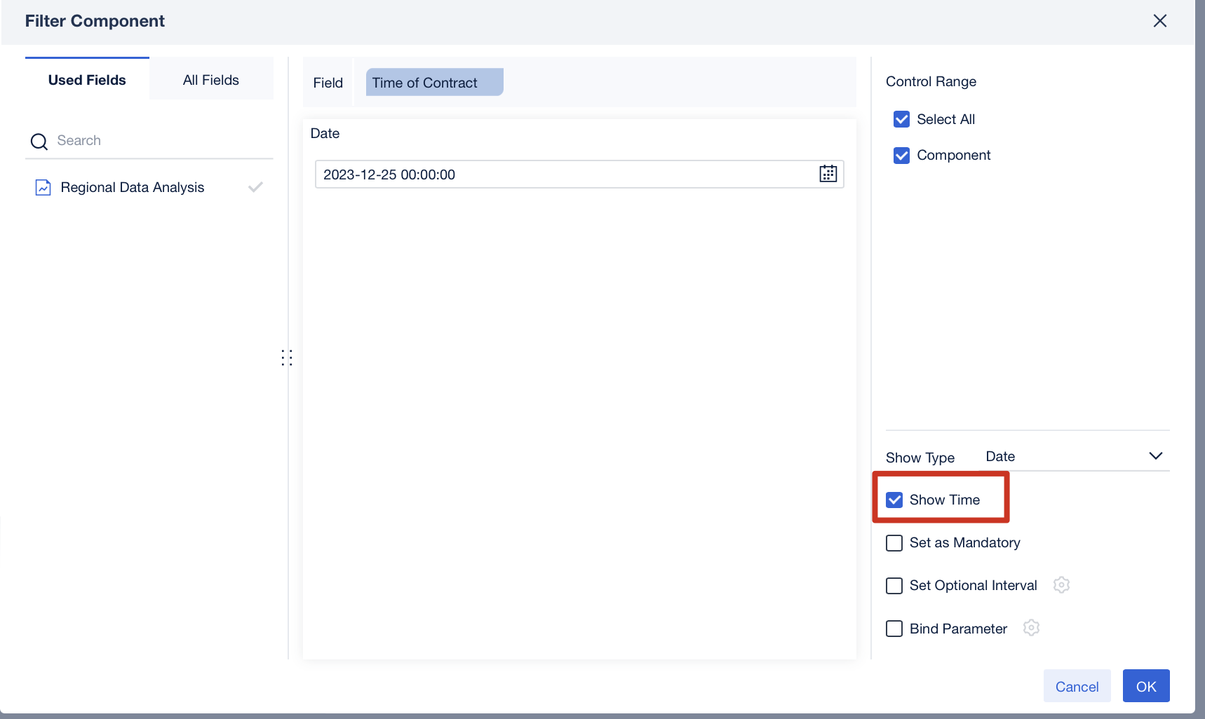 Time Filter Component- FineBI Help Document