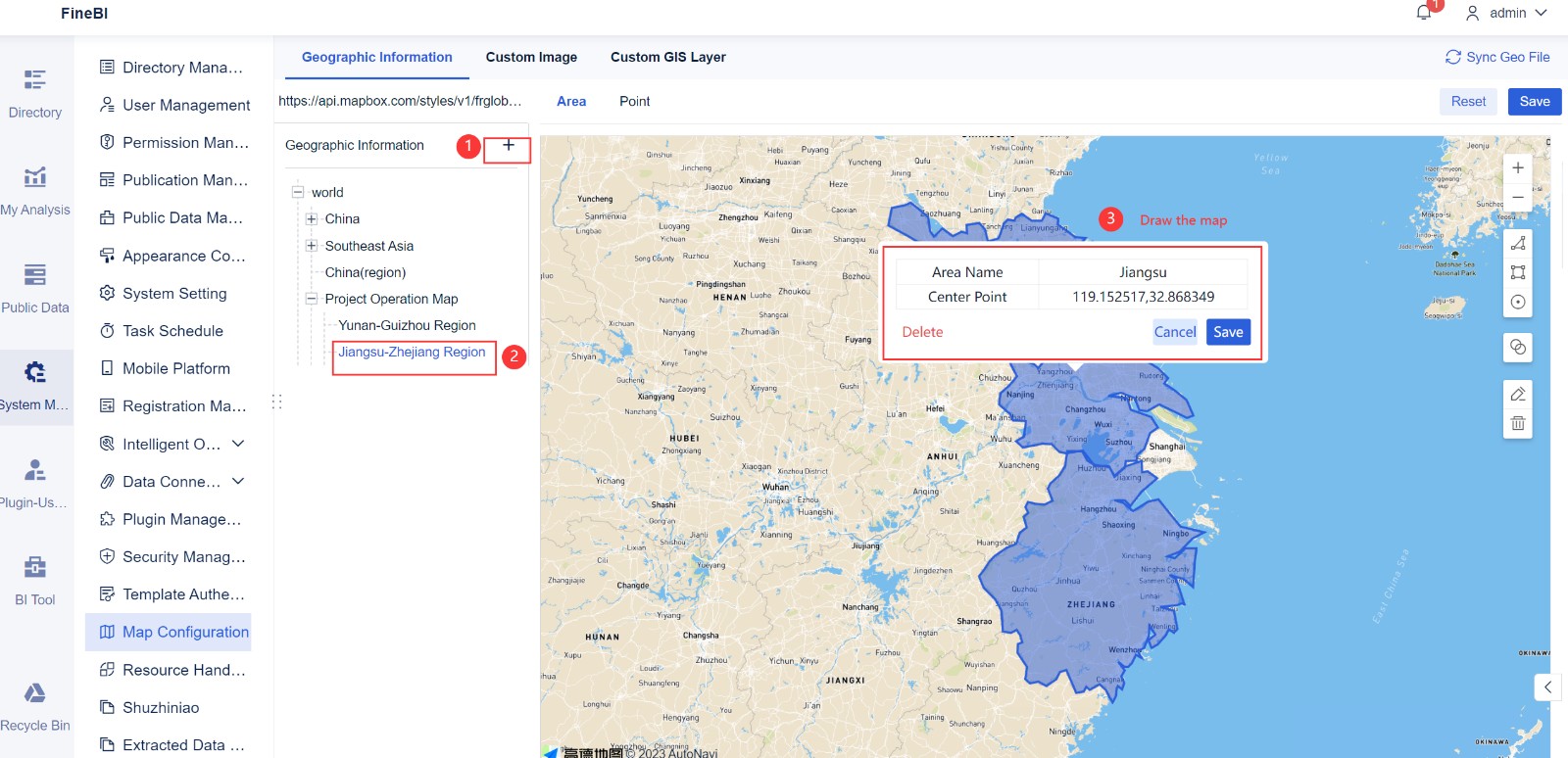 Custom Map Drilling- FineBI Help Document