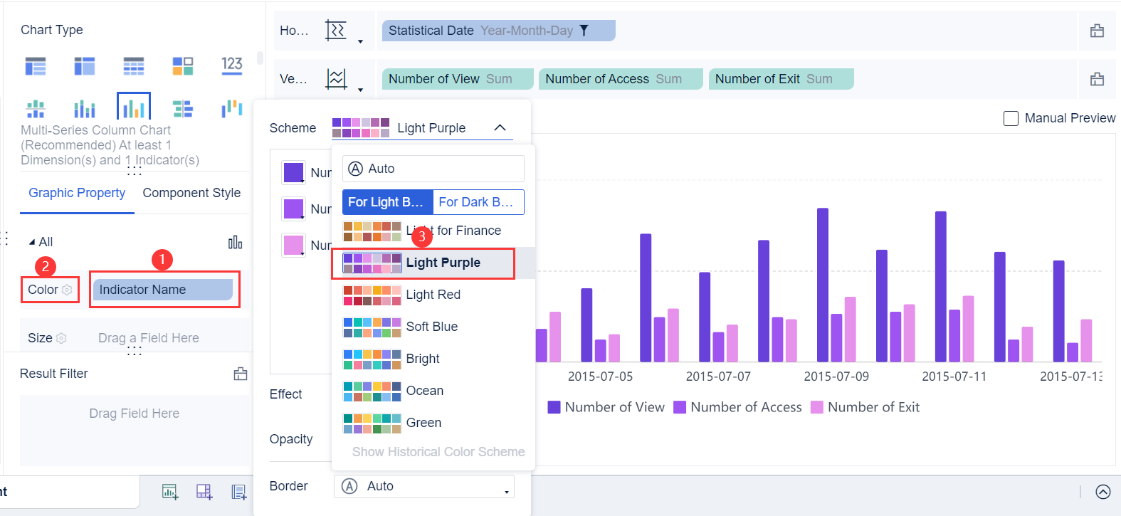 Clustered Column Chart- FineBI Help Document
