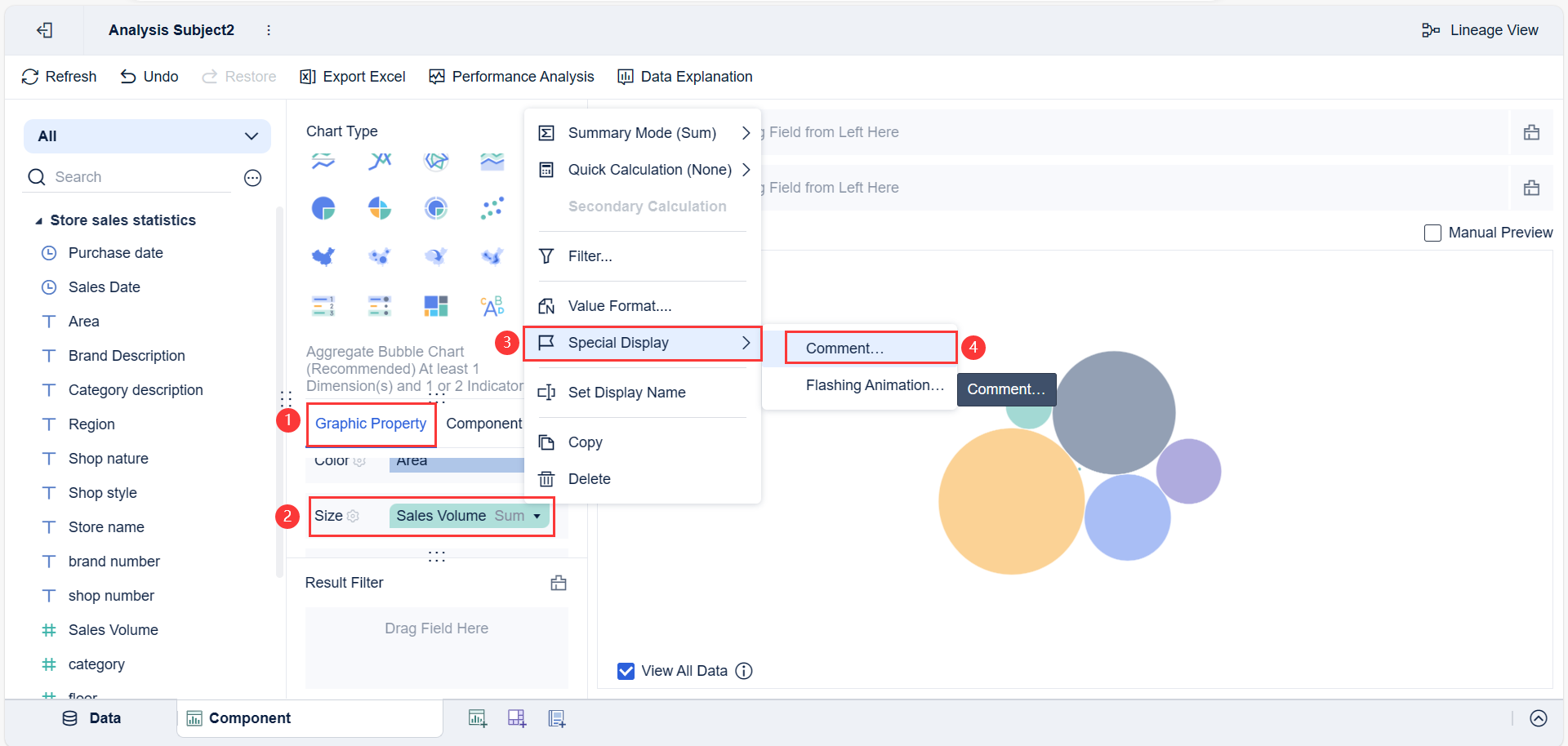 Aggregate Bubble Chart- FineBI Document