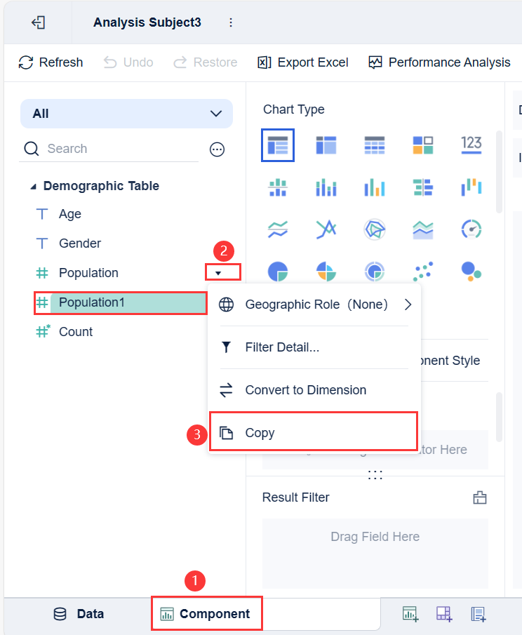 Population Pyramid Chart- FineBI Help Document