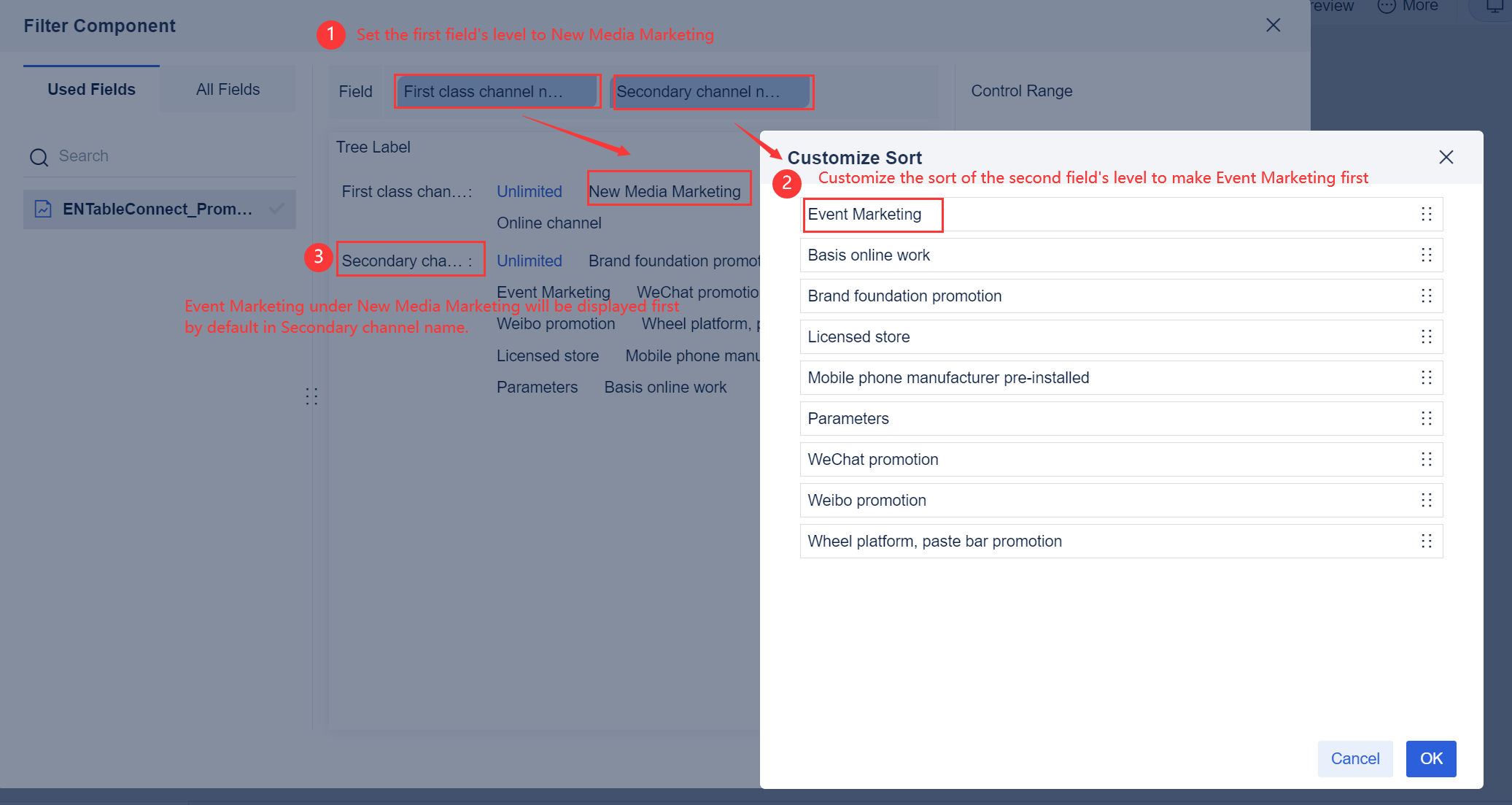 Tree Filter Component- FineBI Help Document