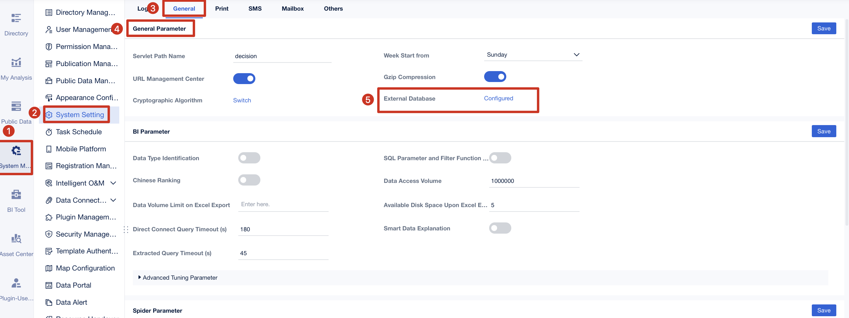 Modifying Account and Password of External Database- FineBI Help Document