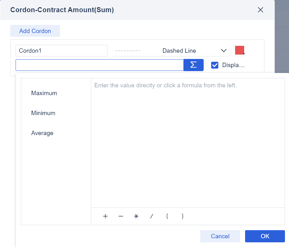 Cordon/Trendline Setting in the Chart- FineBI Help Document