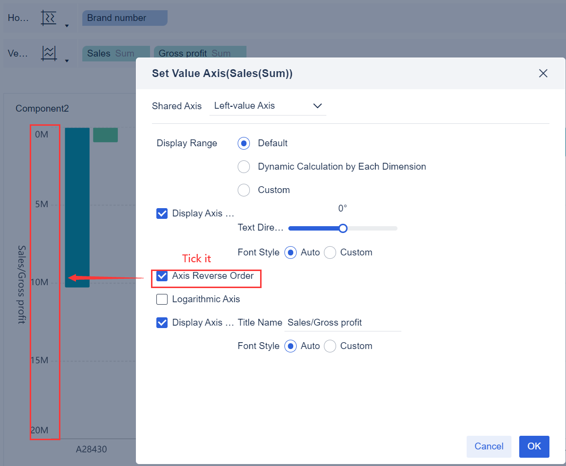 Setting Value Axis in the Chart- FineBI Help Document