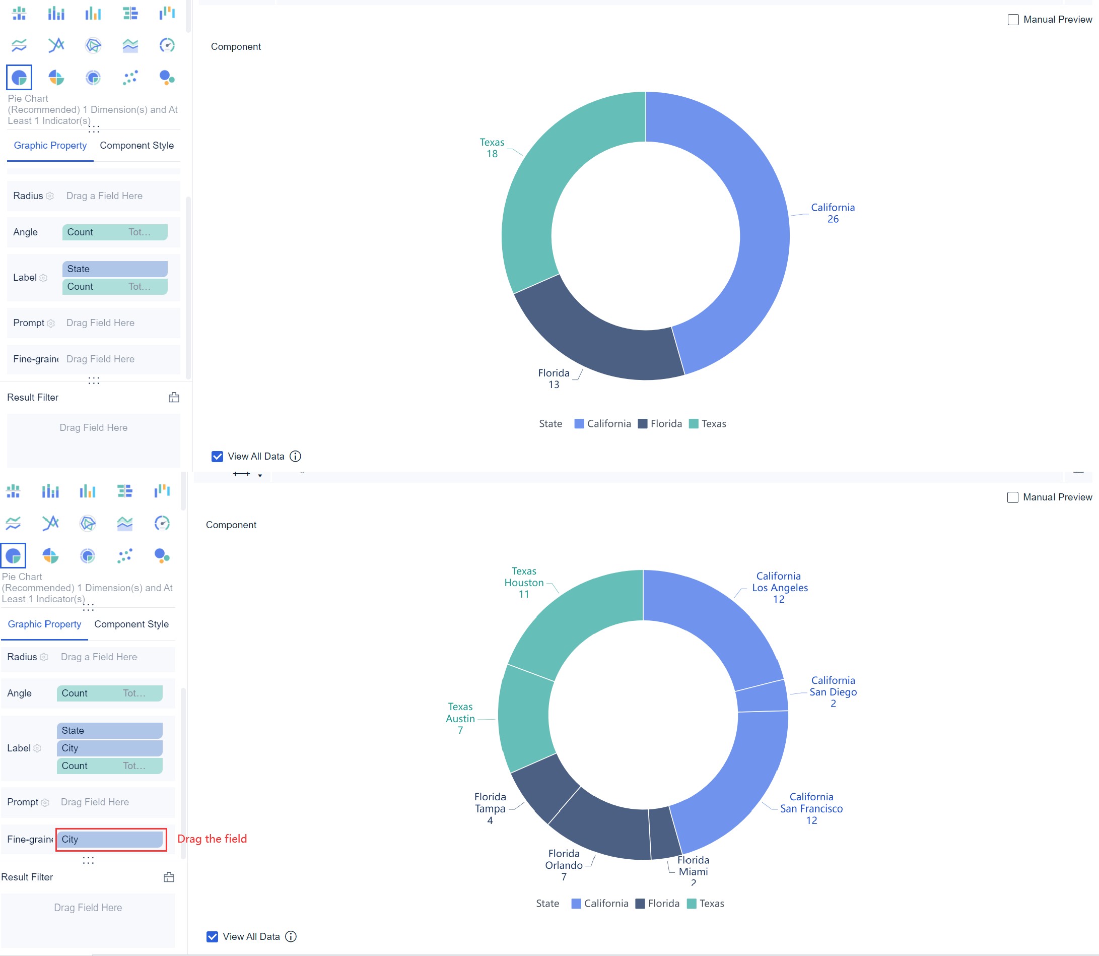 Fine-grained Setting in Charts- FineBI Help Document