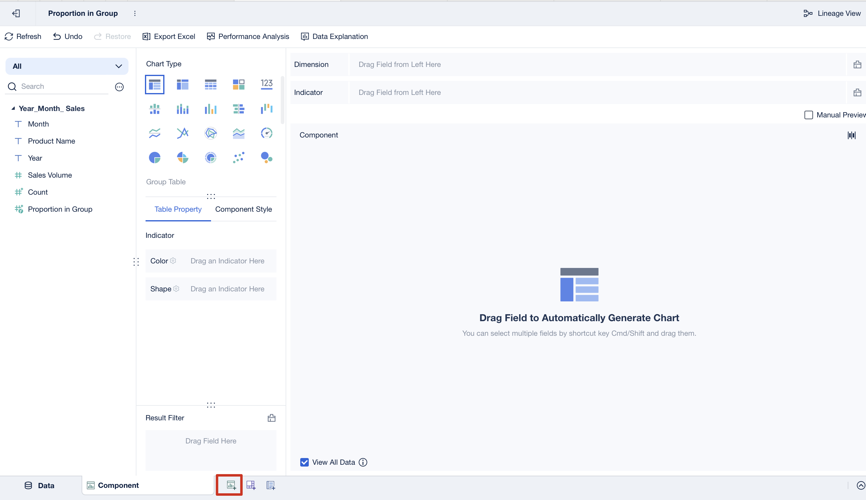 Calculating Proportion in Group - Indicator- FineBI Help Document