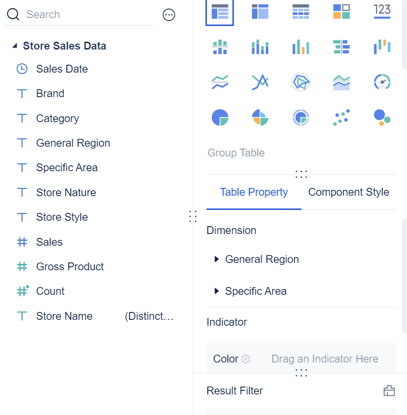 Converting Dimension Fields into Indicator Fields- FineBI Help Document