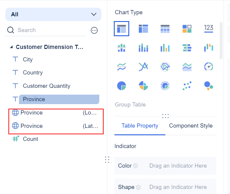 Converting Dimension Fields into Geographic Roles- FineBI Help Document