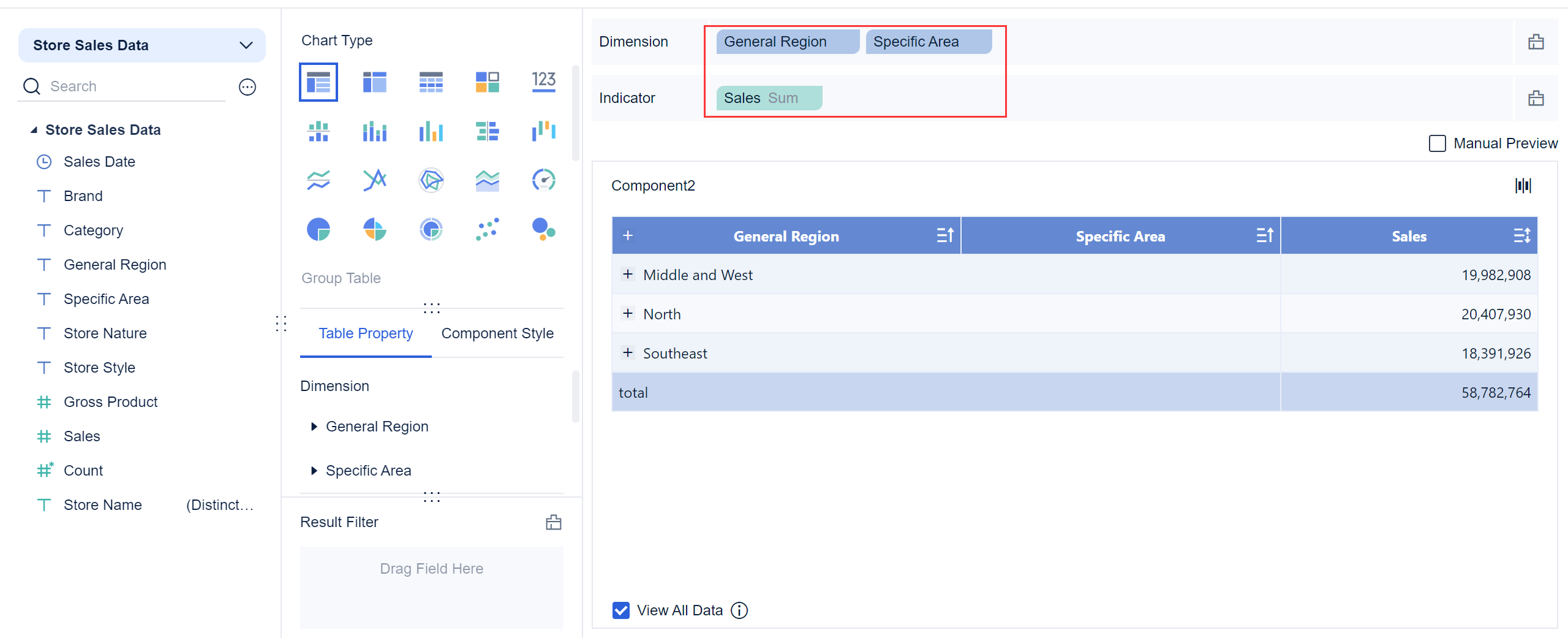 Quick Calculation - All Values- FineBI Help Document