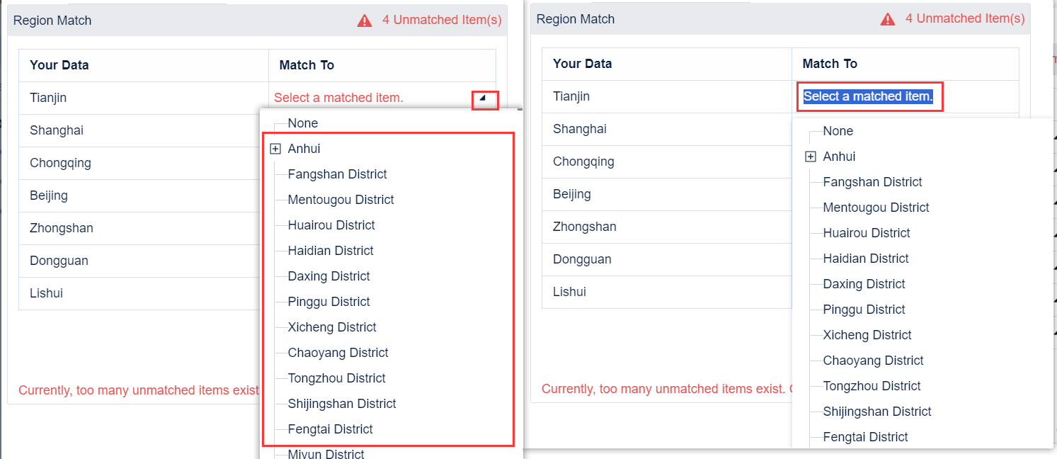 Geographic Role Match Rules- FineBI Help Document