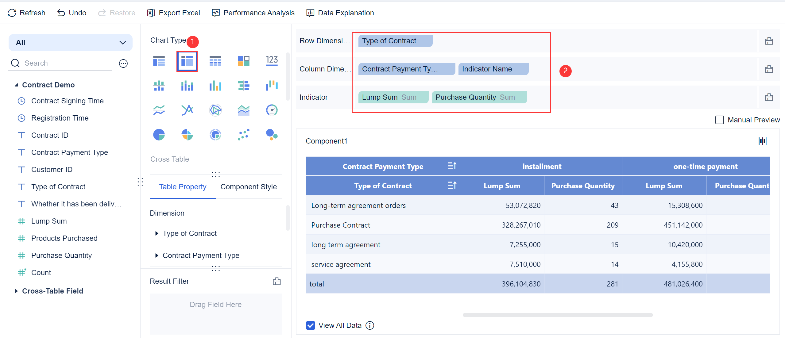 Table Field Grouping- FineBI Help Document