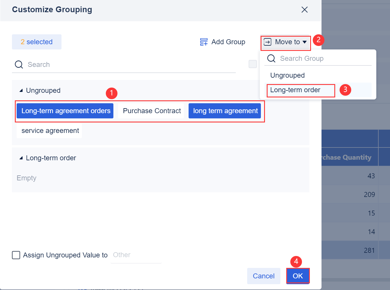 Table Field Grouping- FineBI Help Document
