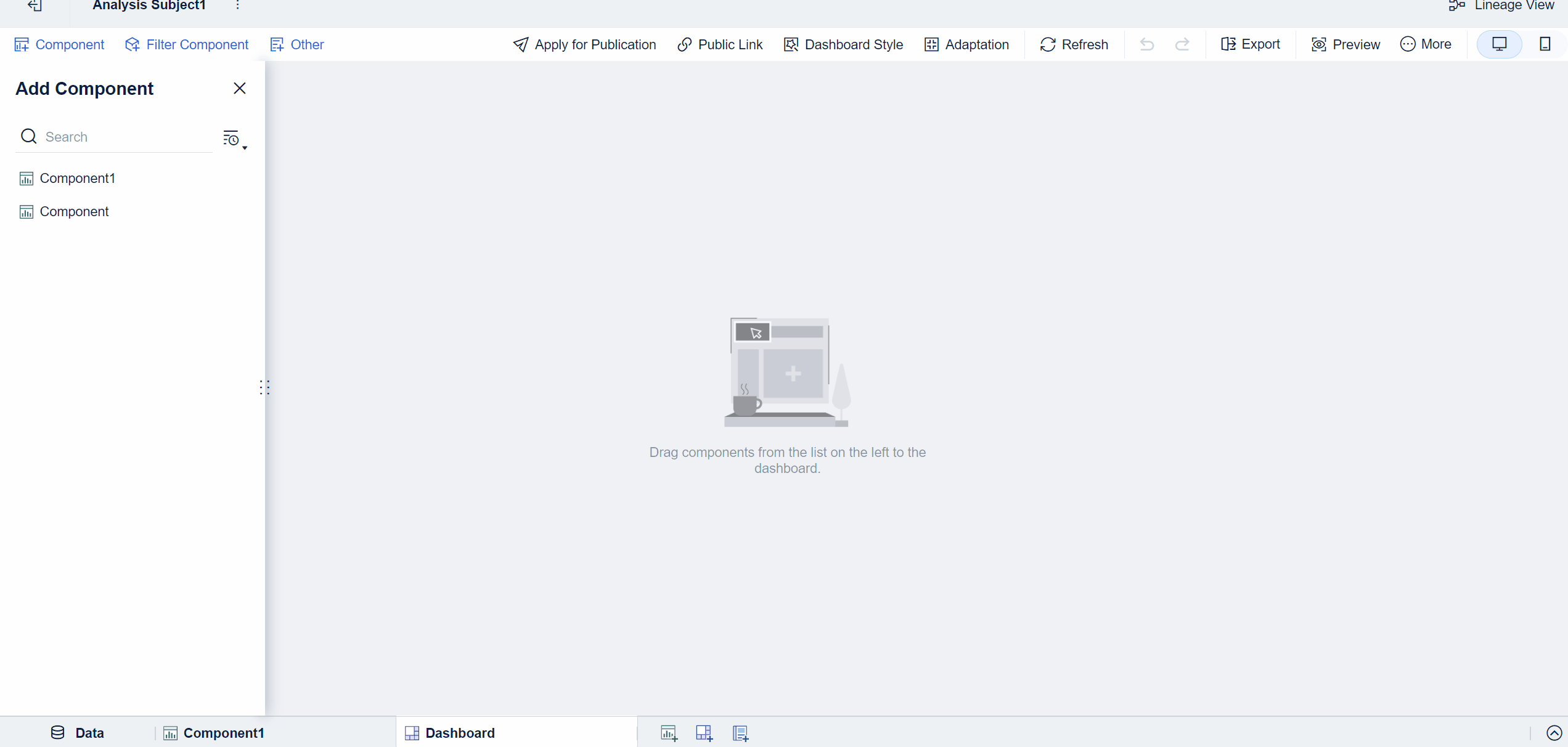 Adding Components to Dashboards- FineBI Help Document