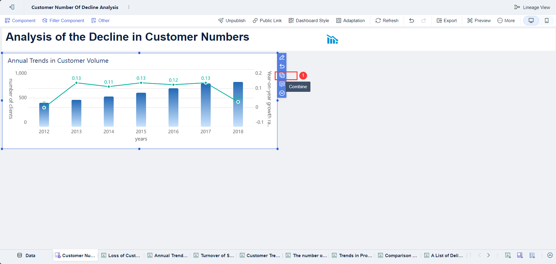 Component Combination- FineBI Help Document