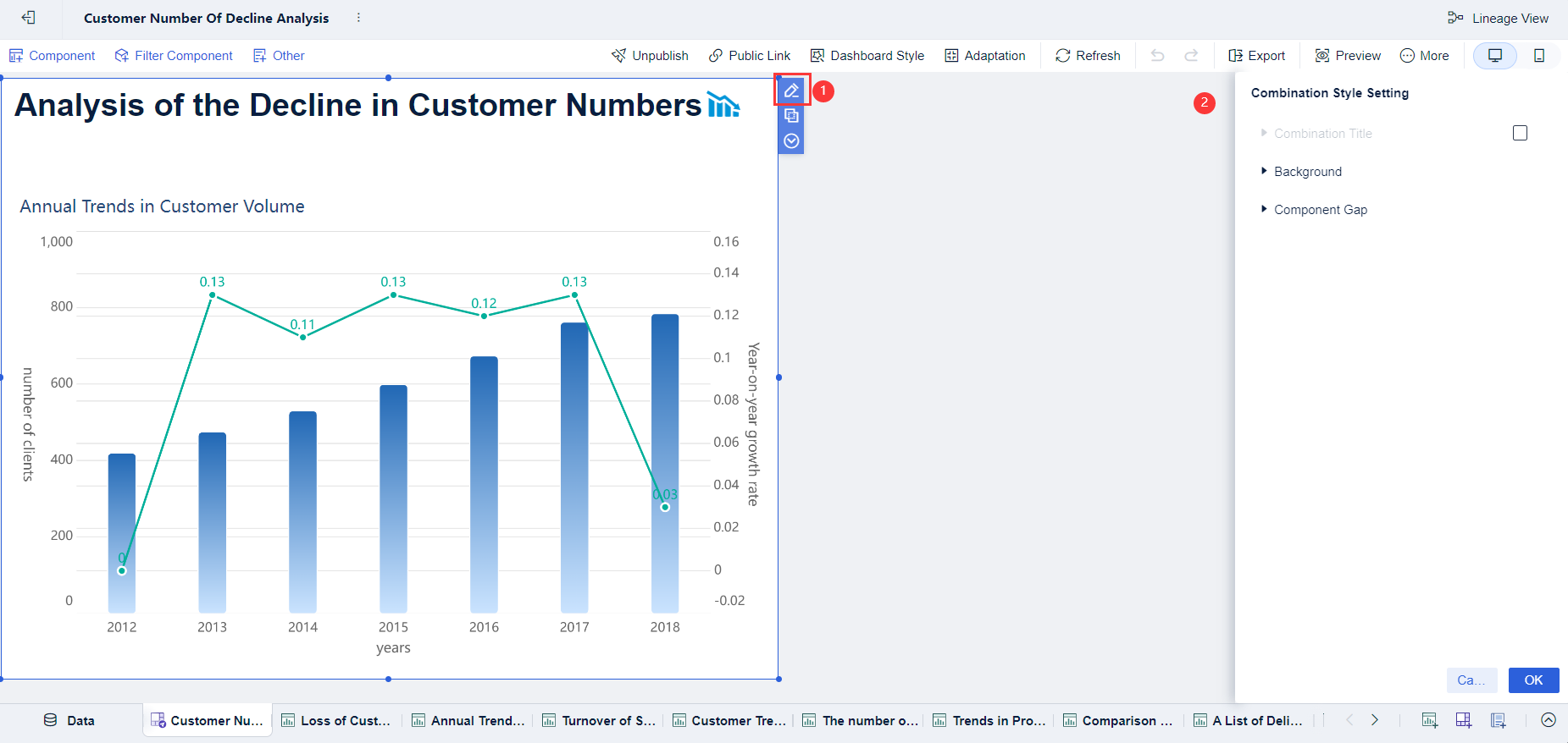 Component Combination- FineBI Help Document