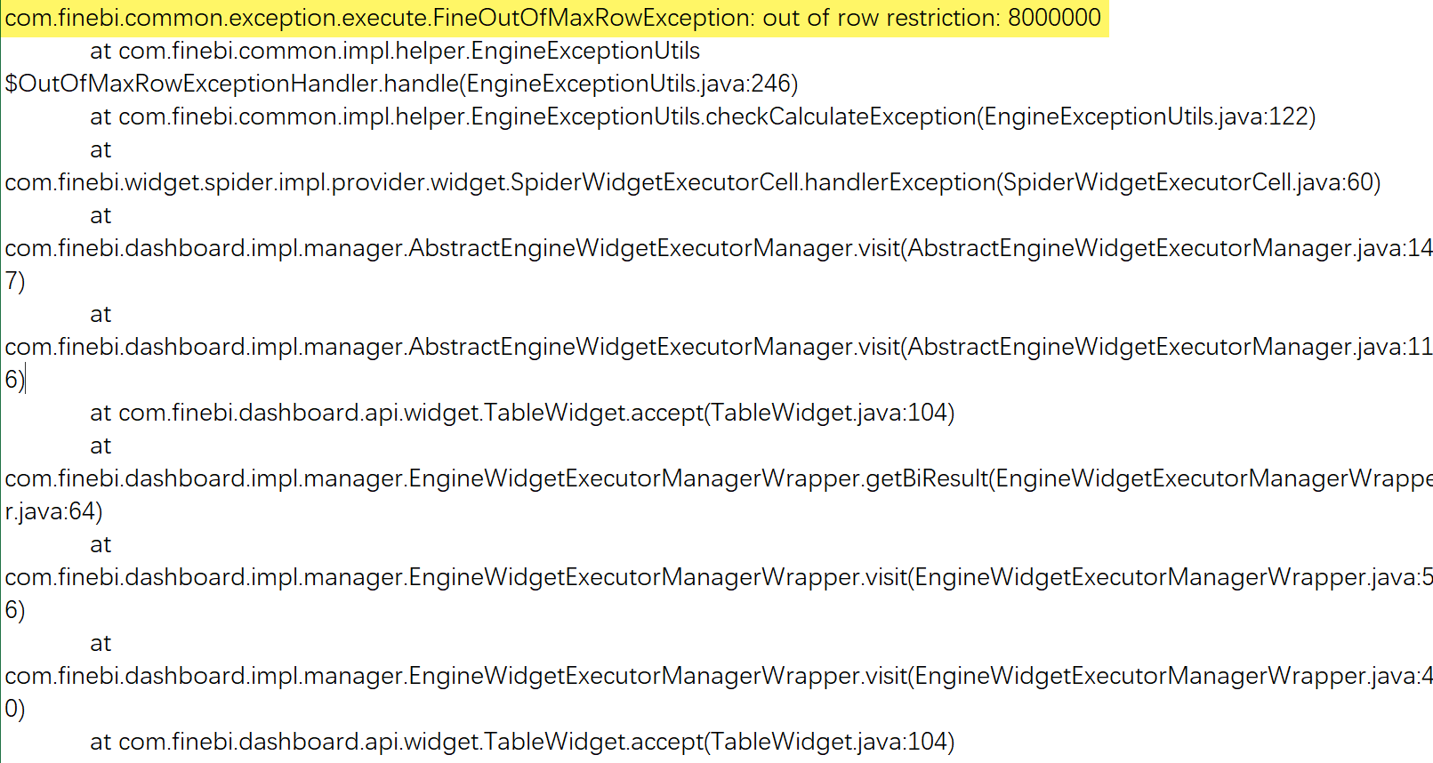 Error in Excel Exporting- FineBI Help Document