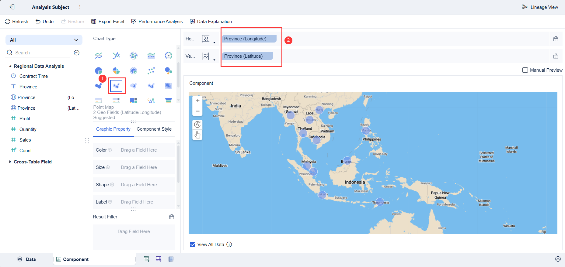 Point Map- FineBI Help Document