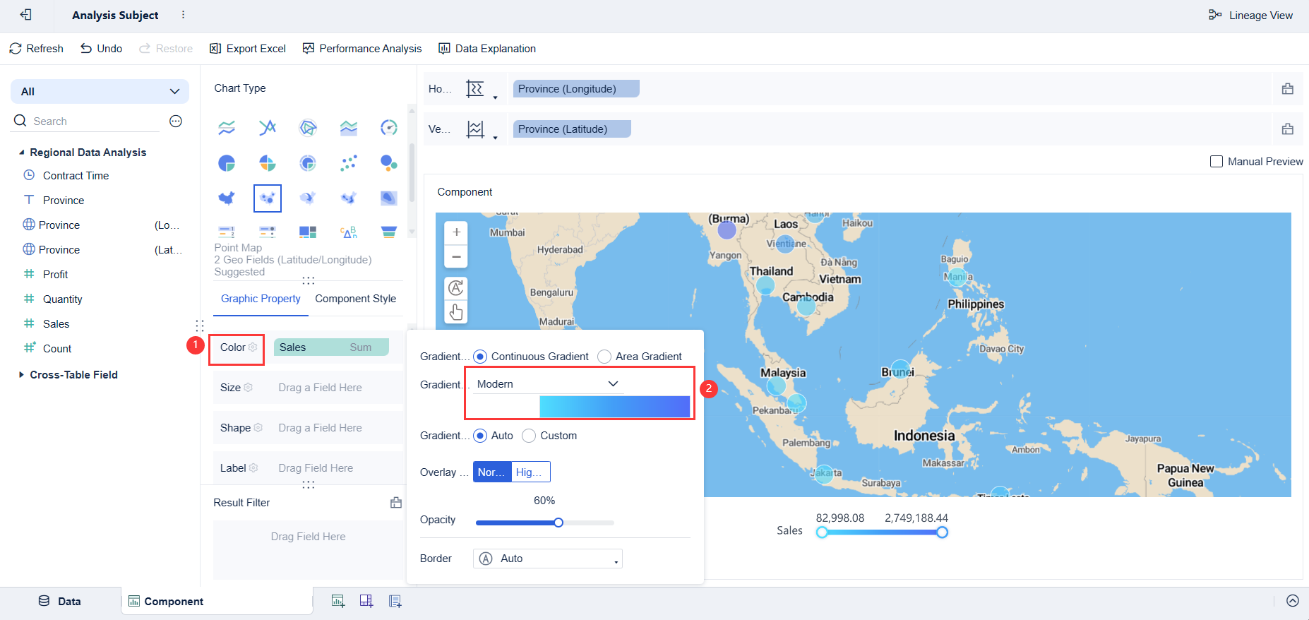 Point Map- FineBI Help Document