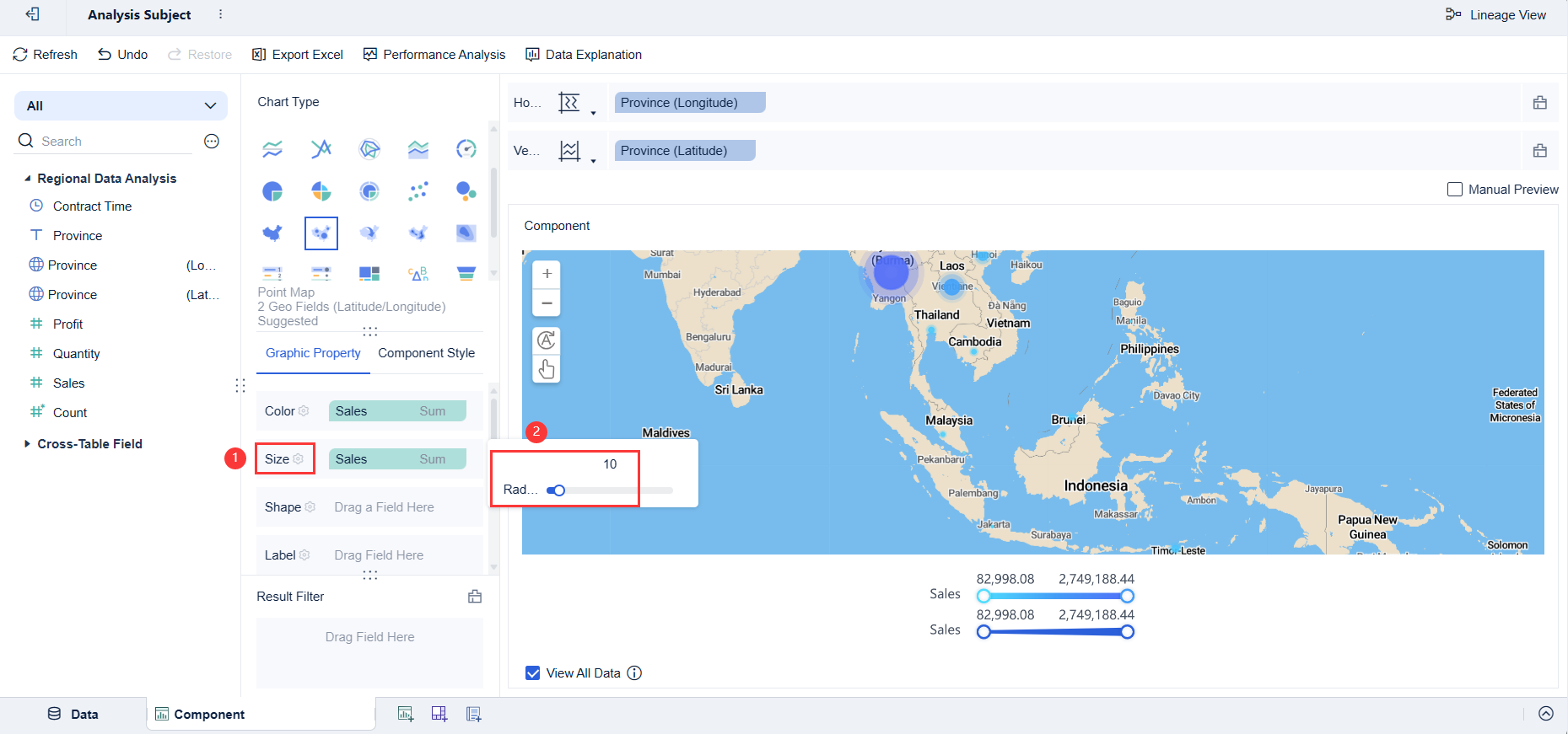 Point Map- FineBI Help Document