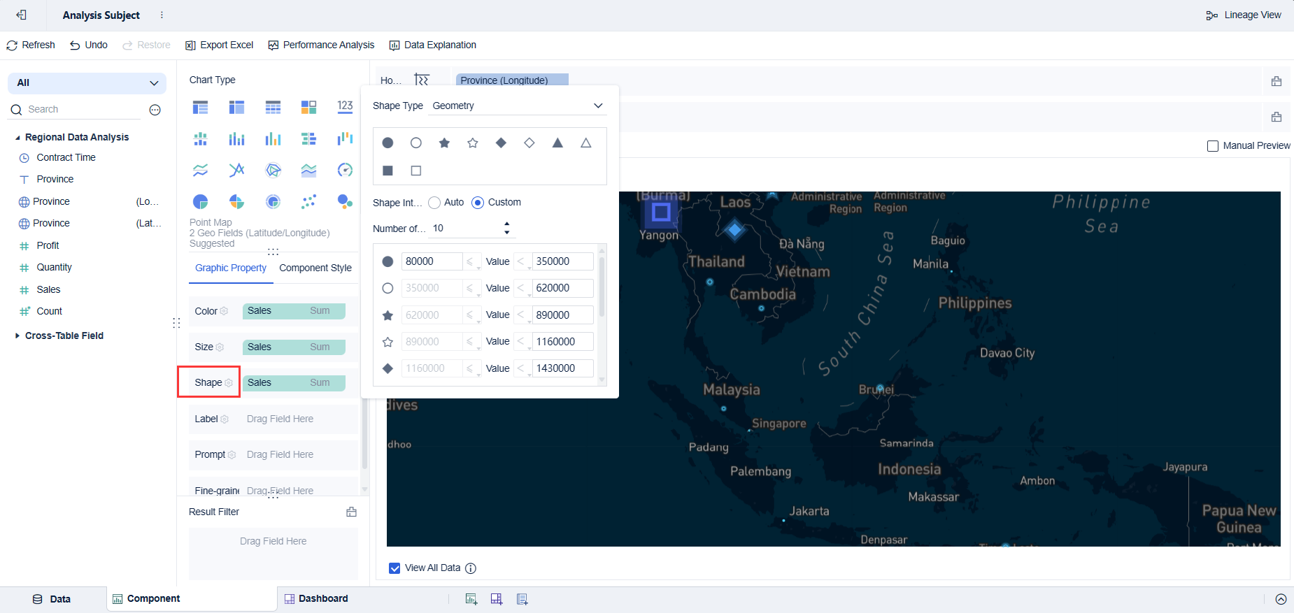Point Map- FineBI Help Document