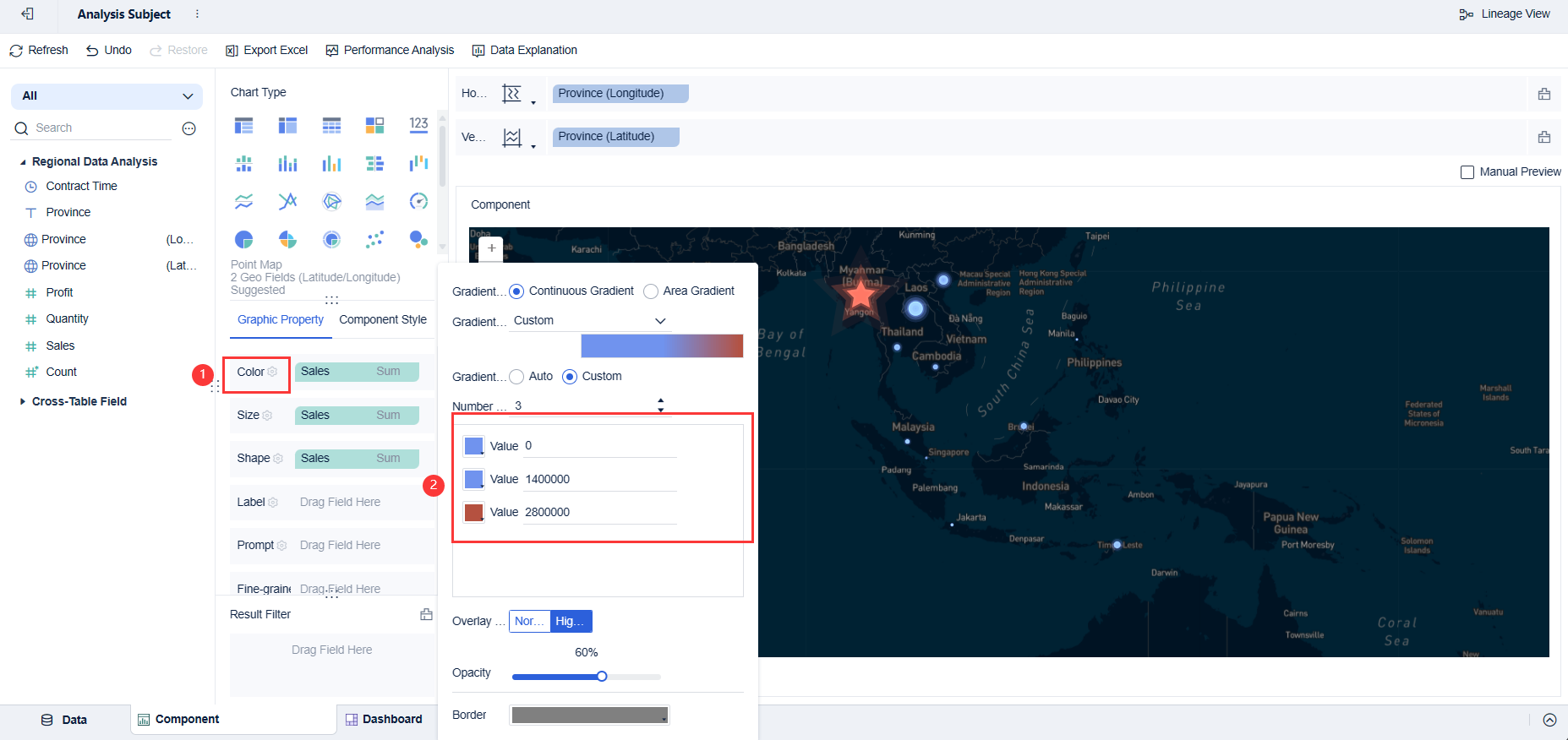 Point Map- FineBI Help Document